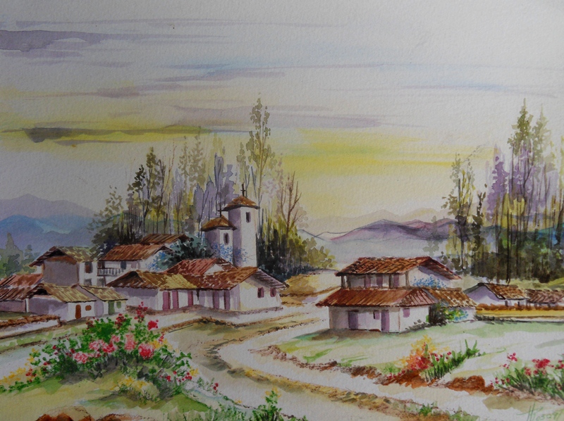 Historia y evolución de la pintura artística : Paisajes en acuarela