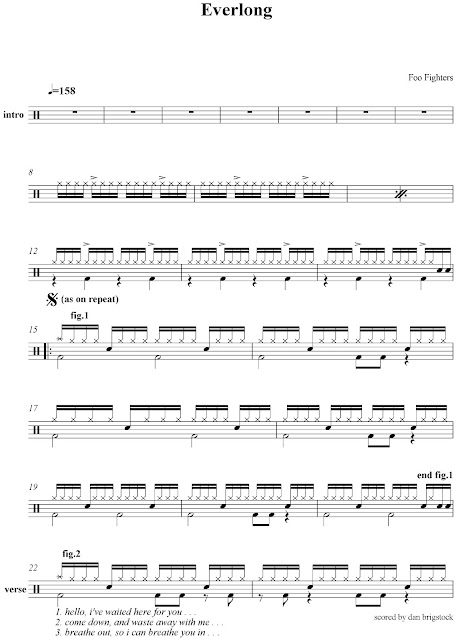 Foo Fighters - Everlong | Partituras para Batería