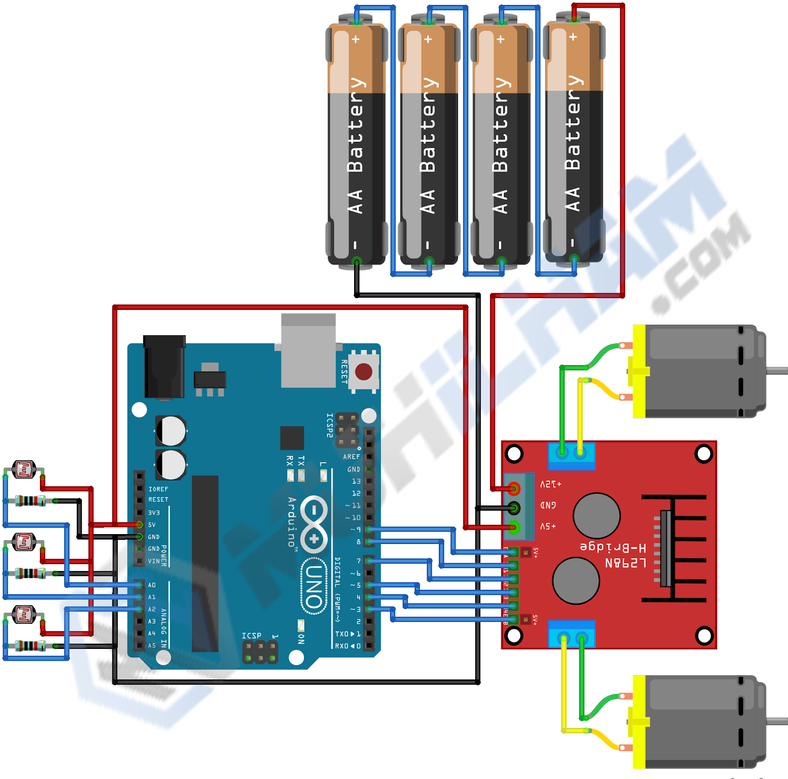 Light Follower Robot Arduino Dengan LDR - MUHILHAM • Electronics and ...
