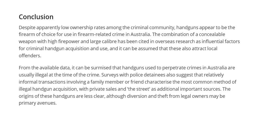 Seriously Think for a minute: Gun Crime in Australia