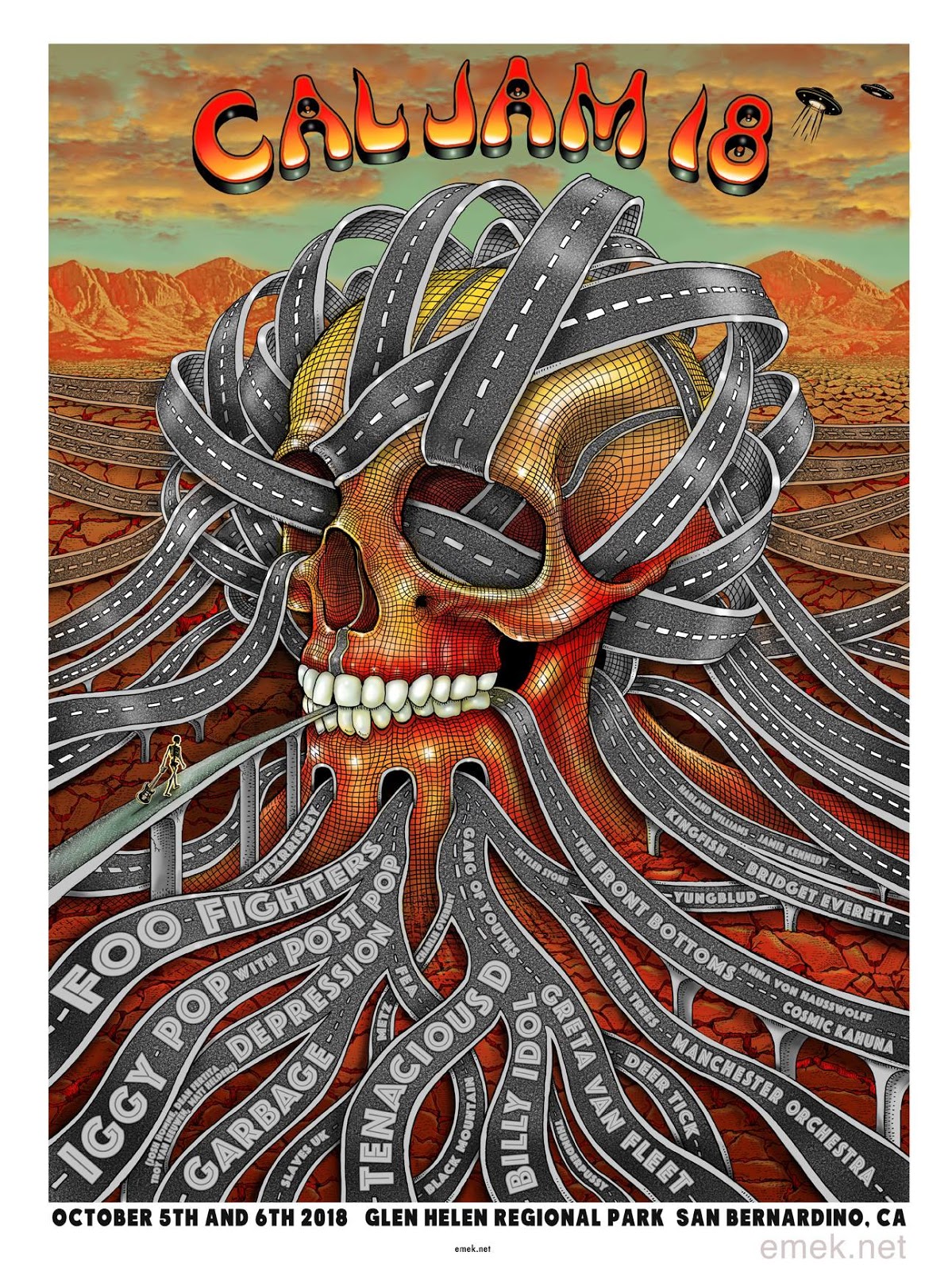INSIDE THE ROCK POSTER FRAME BLOG: Emek Cal Jam 18 Poster Release