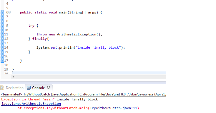 Can We Have Try Without Catch Block In Java Instanceofjava