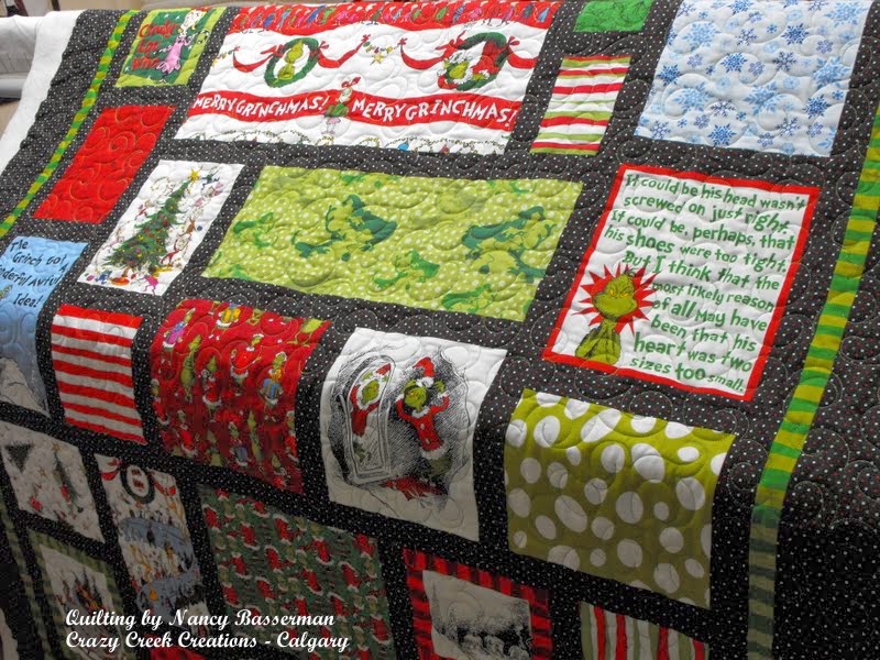 Crazy Creek Creations: Grinch Quilt made by Laura M for her family!