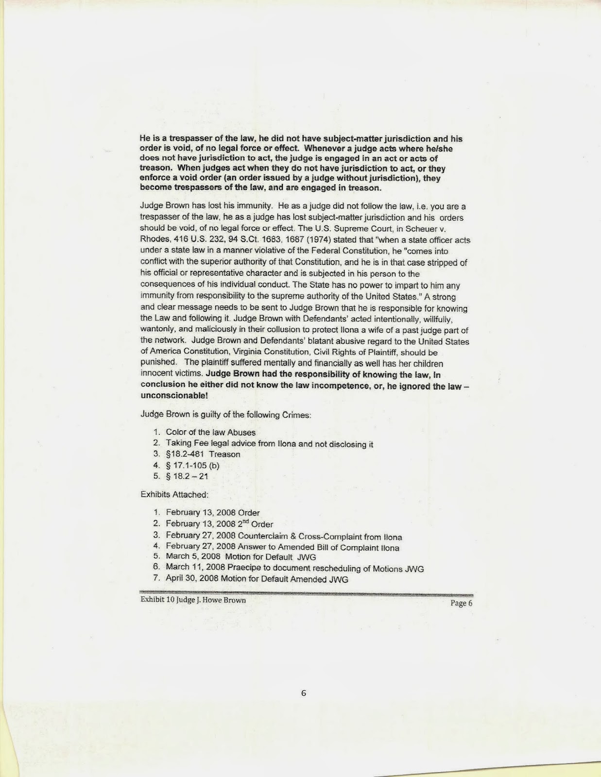 Judge J. Howe Brown: Judge J. Howe Brown - A Circuit Court Judge w/ no ...