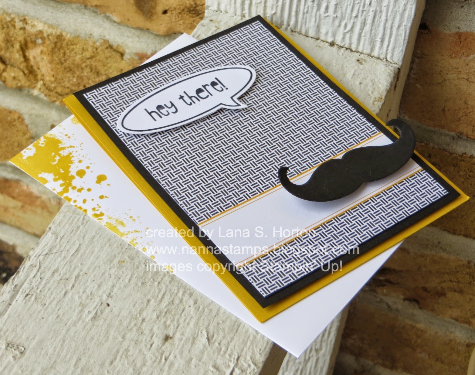 Stamping with Nanna: Black and White Mustache Card Fun
