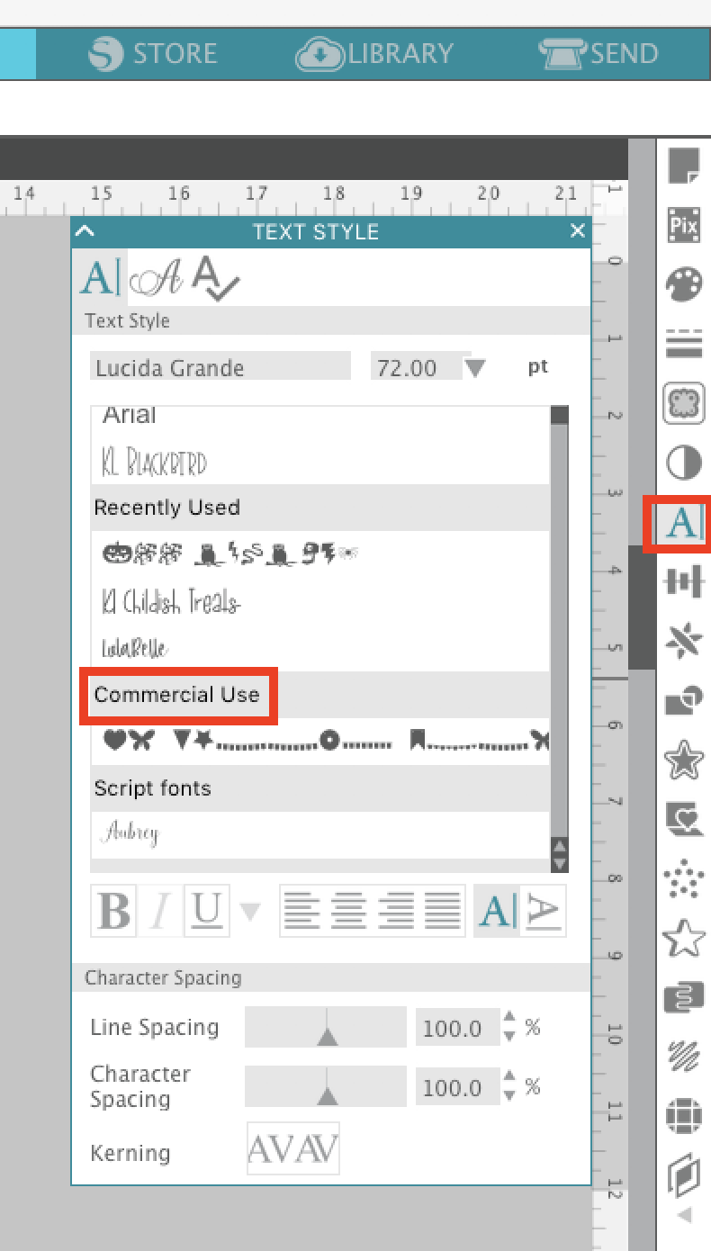 Commercial Use Font Indicator in Silhouette Studio in V4.2...Kinda ...