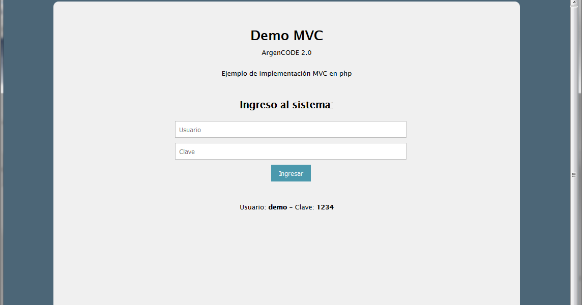Ejemplo MVC en PHP