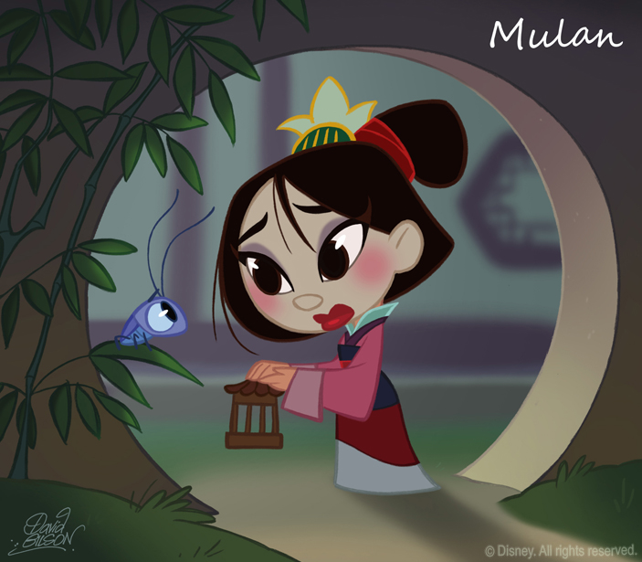 Princesas Disney: Mulan Chibi Disney por David Gilson
