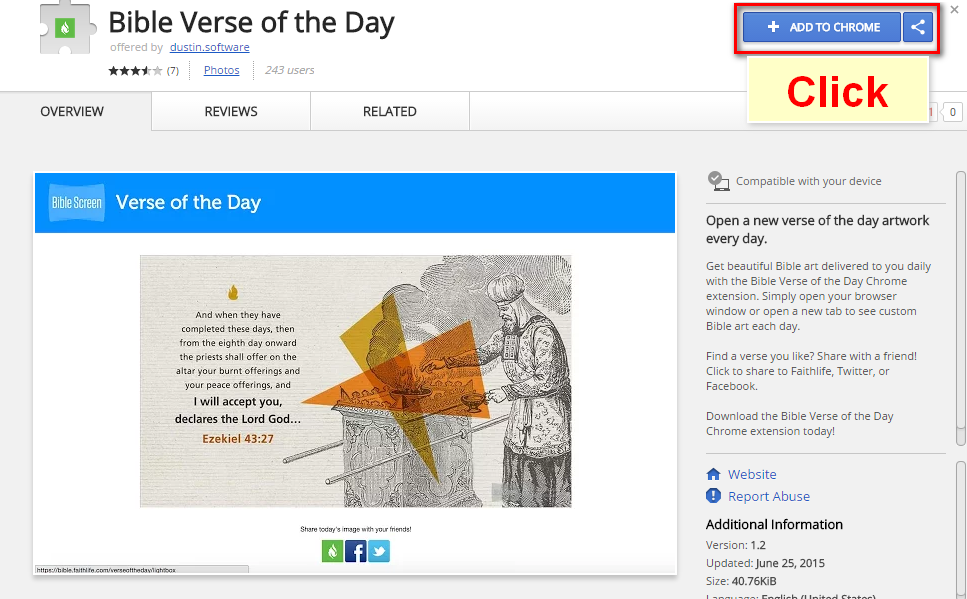 Daily Bible Verses for Google Chrome ~ Learning Everythings l Software