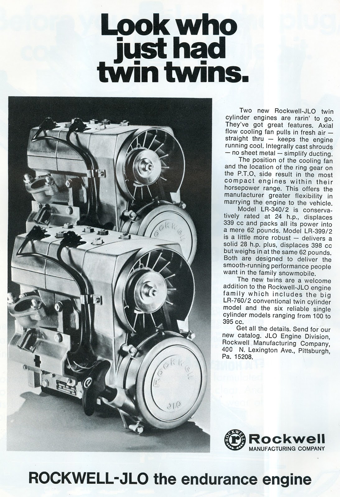 CLASSIC SNOWMOBILES OF THE PAST: 1971 ROCKWELL - JLO ENGINES