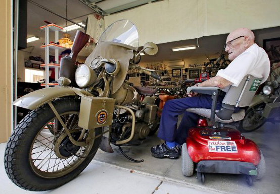 Just A Car Guy: Bill Peck, WW2 vet, was reunited with a Harley-Davidson ...