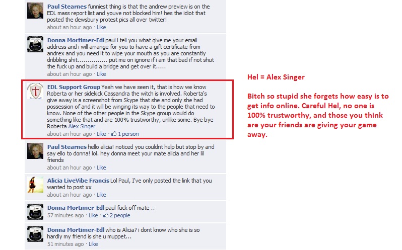 EDL AdminHijacked: Hel Gower losing her plot and attacking patriots