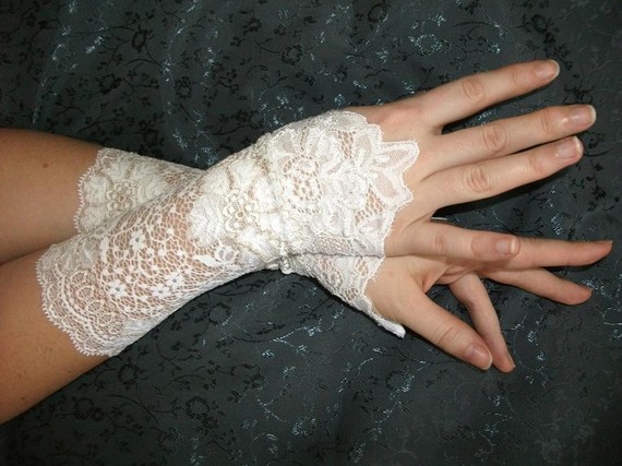 Bridal Victorian White French Lace Cuffs | Handmade Victorian ...