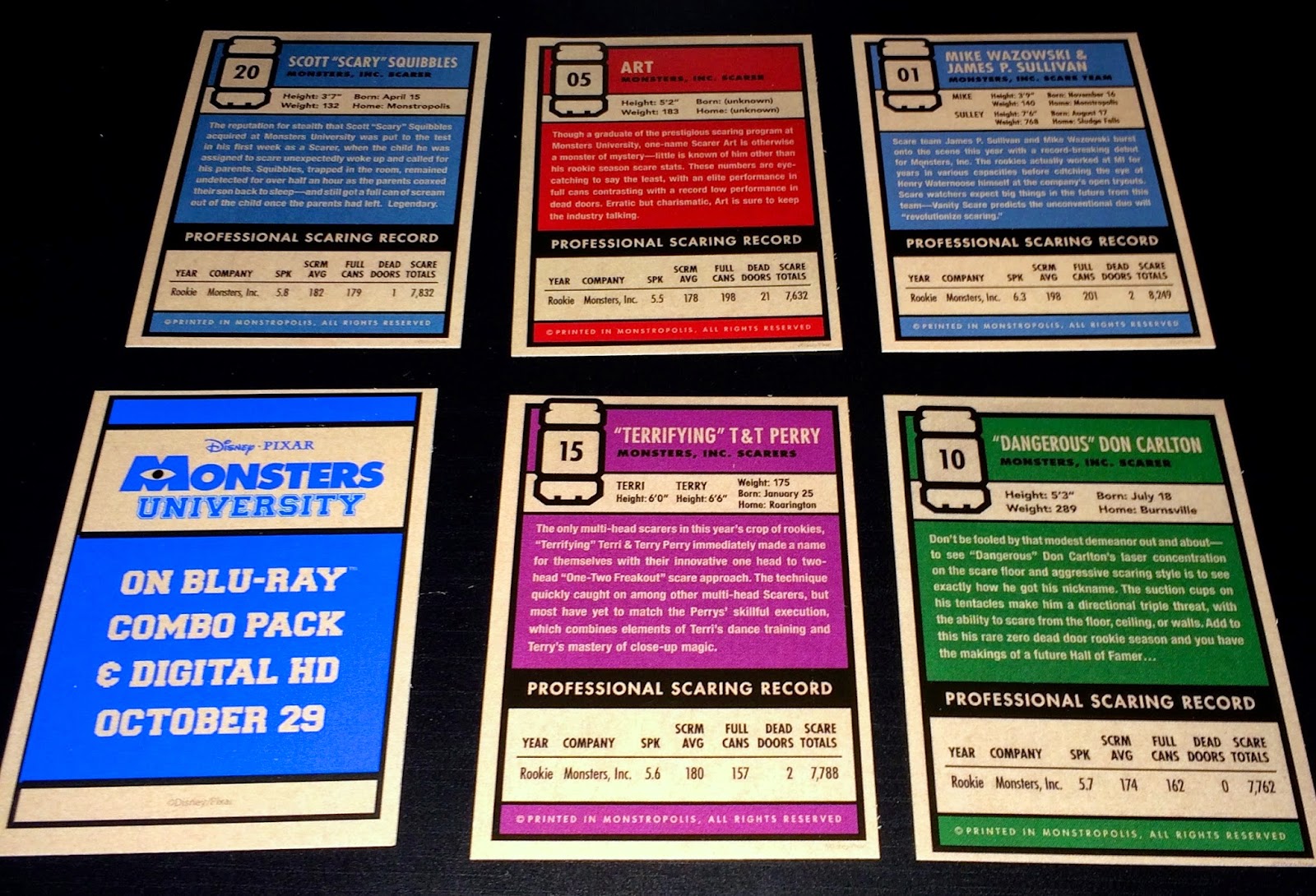 Dan the Pixar Fan: Monsters University: Disney Store Scare Cards