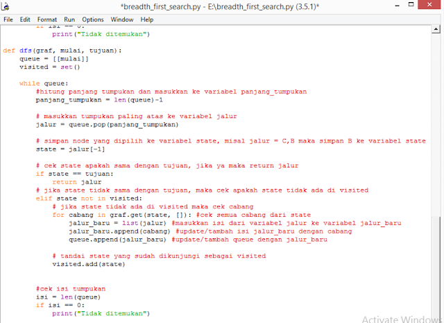 Sistem Pencarian BFS dan DFS pada peta Jawa Tengah dengan Python