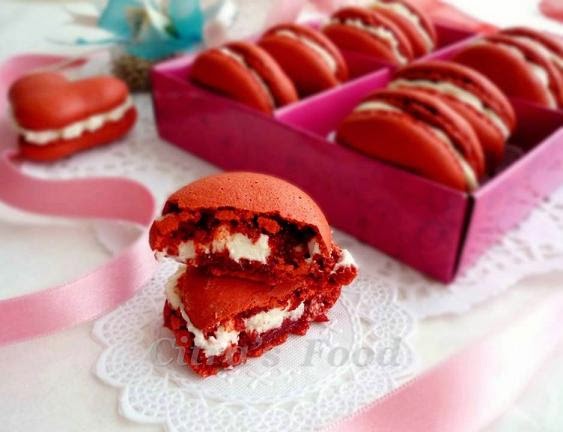 Citra's Home Diary: Red Velvet Macarons with Cream Cheese filling