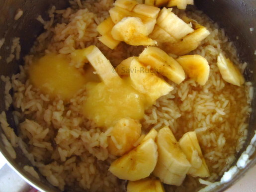 Savi-Ruchi: Banana Huggi Recipe | Banana Pongal : Unique pongal recipe