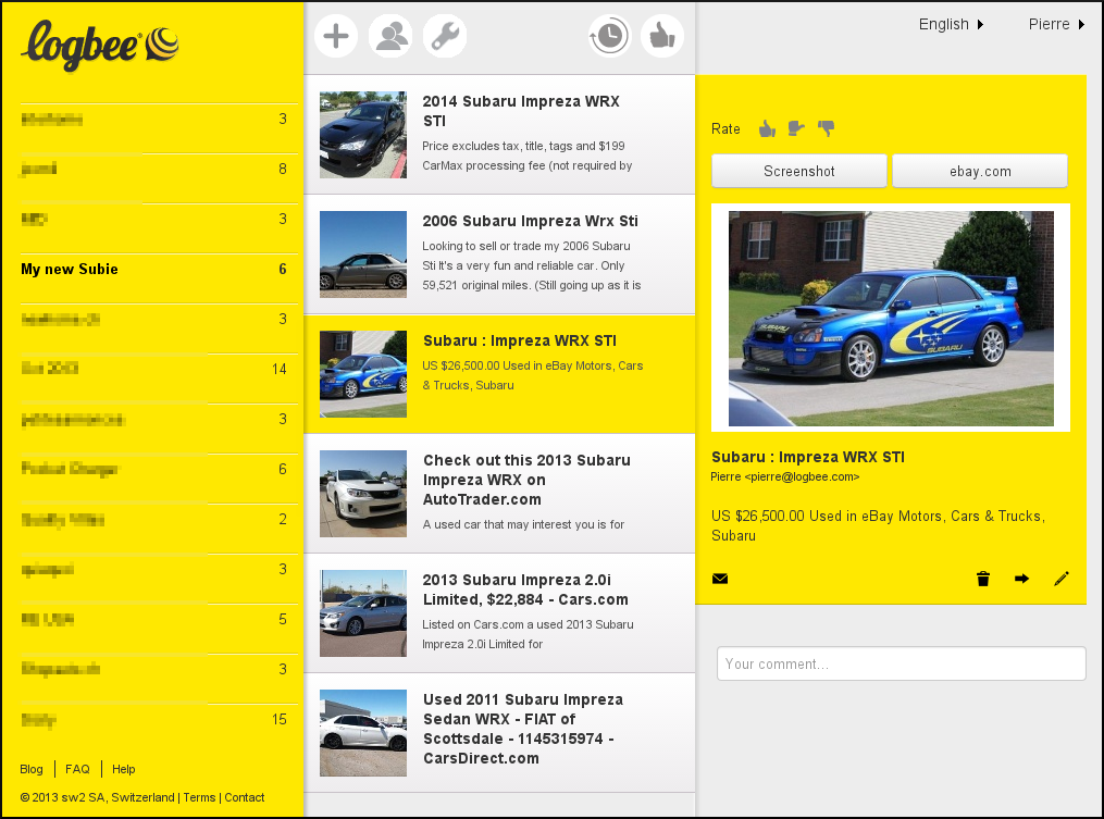 Logbee - Collect.Rate.Decide: Your favorites on Craigslist, Backpage & co