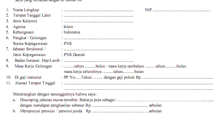 Format Model DK Untuk Pembayaran Tunjangan Keluarga