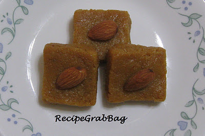 RecipeGrabBag: Almond Coconut Barfi (Badam Naral Vadi)
