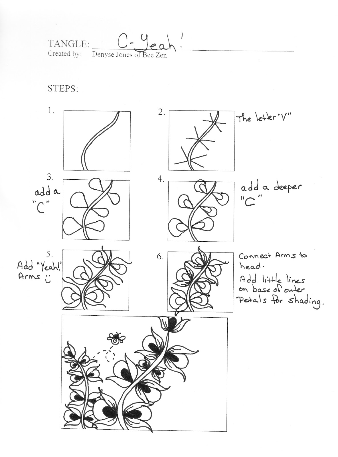 Bee Zen: Free Patterns | Zentangle patterns, Zentangle tutorial, Zentangle