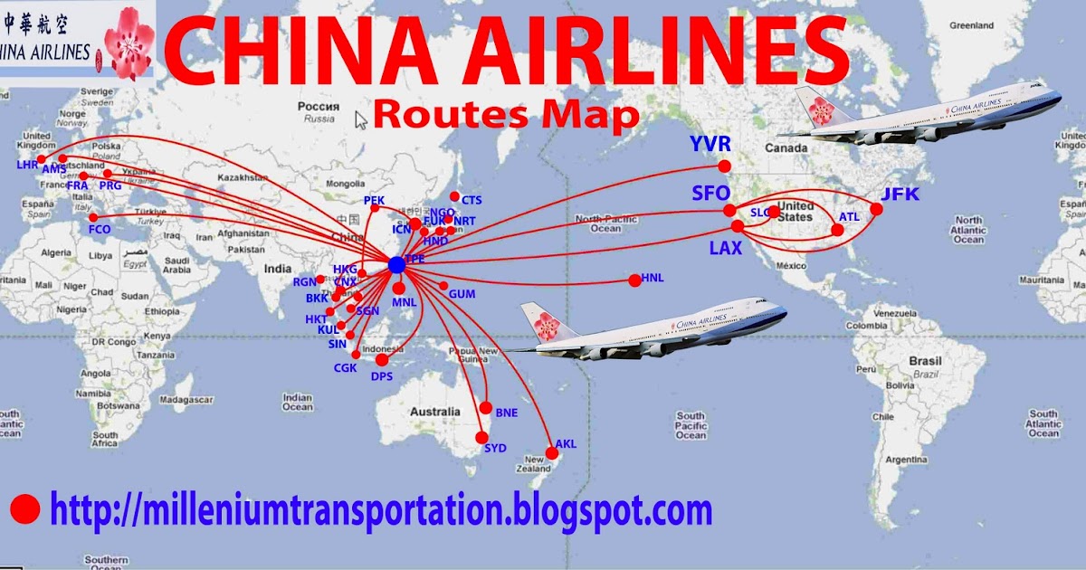 civil aviation: China Airlines routes map