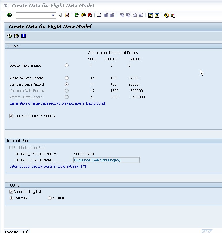 SAP ABAP Tips and Tricks: Generating 'Sflight' Tables