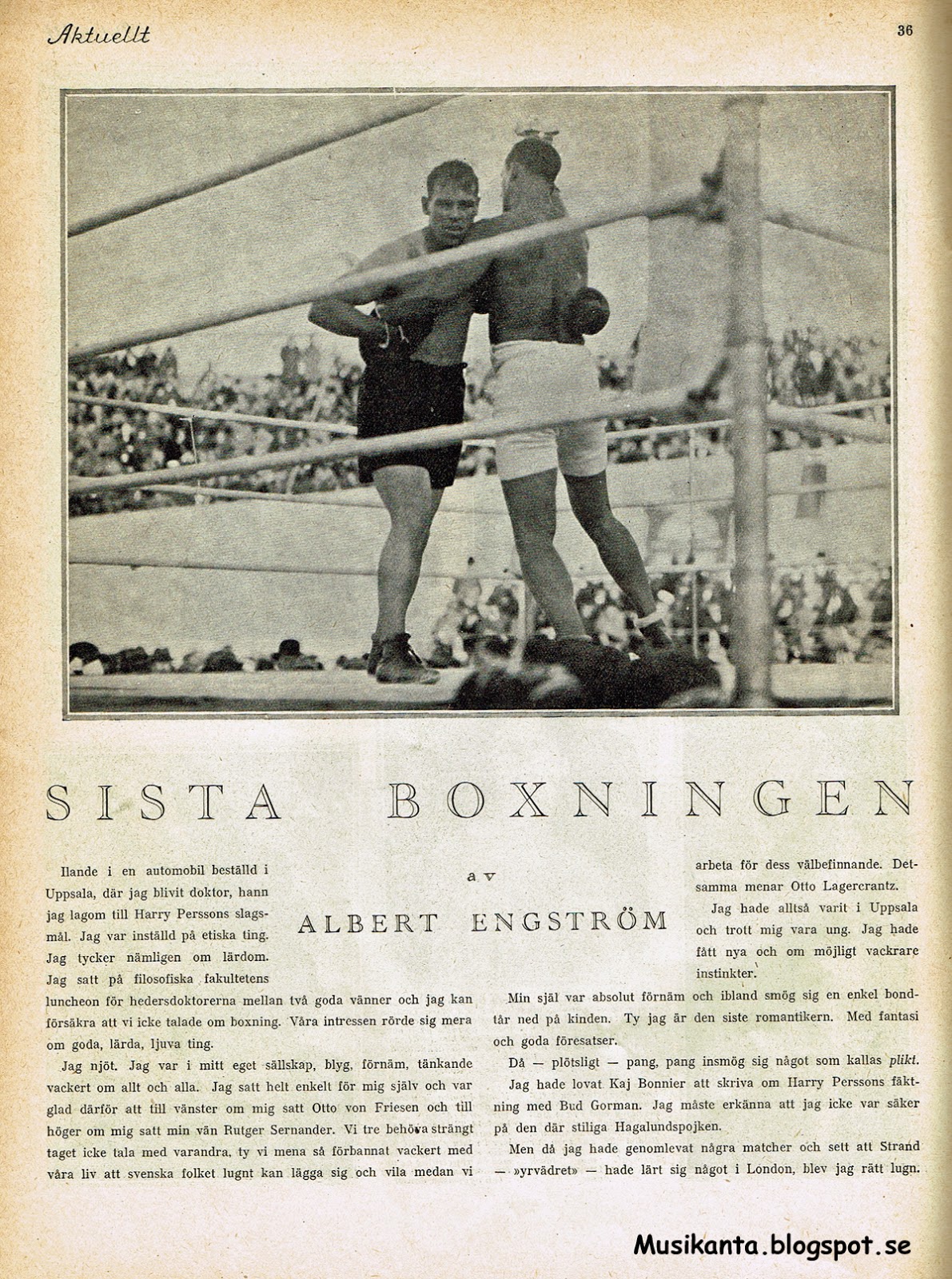 MUSIKANTA: 994 Om Albert Engström och Harry Persson. Från BVT 39 1927