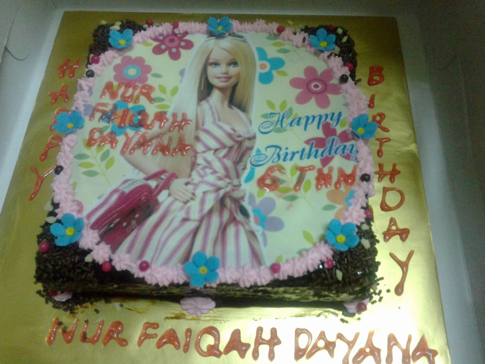 Kek Barbie Simple - Kek Coklat Van Houten