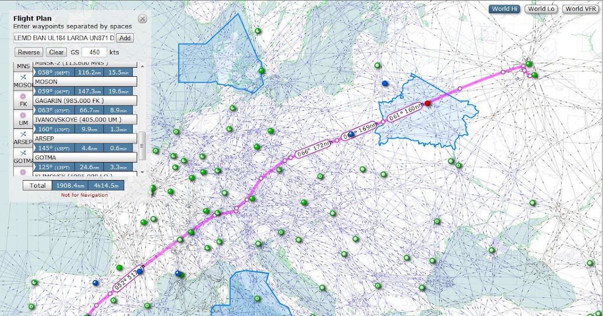 Sharp Wings: Skyvector.com - Celosvětové enroute a VFR mapy