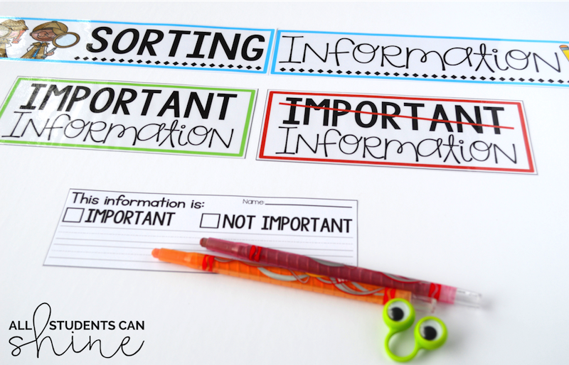 Guided Reading - Comprehension Skills - All Students Can Shine