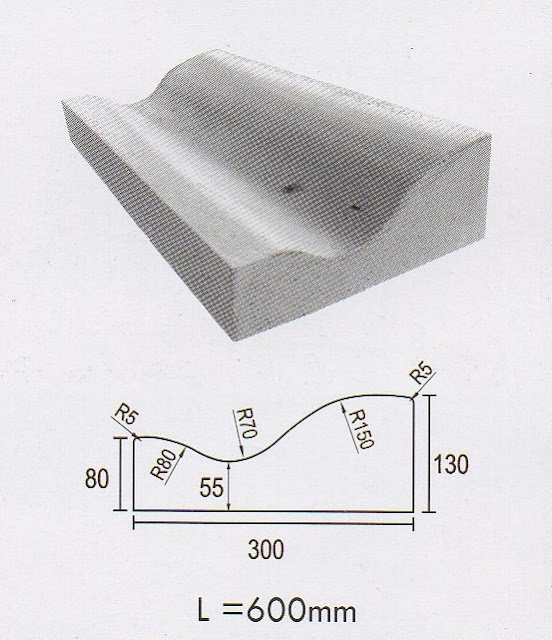 PRECAST COMPRESSED SLAB / CONCRETE GRATING: ROAD KERB