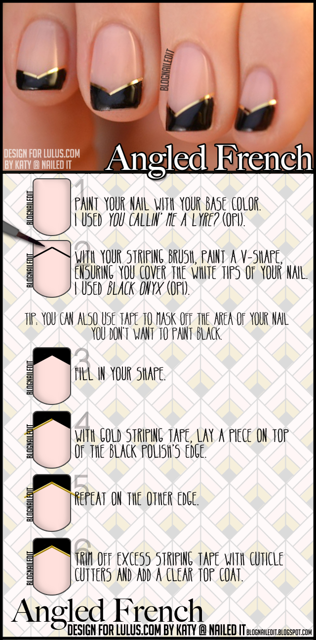 Angled French Tutorial for Lulus.com - Nailed It | The Nail Art Blog