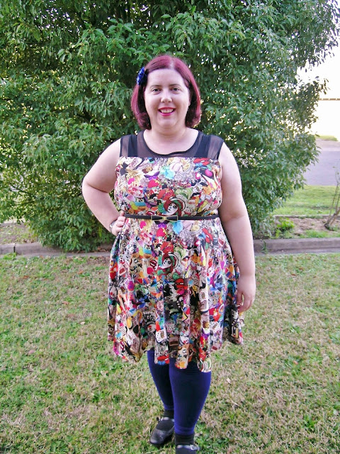 Colourful Curves: Comic Print Dress