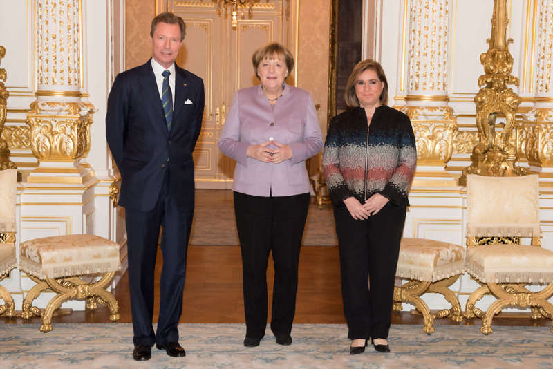 Grand Ducal Couple Receive Angela Merkel