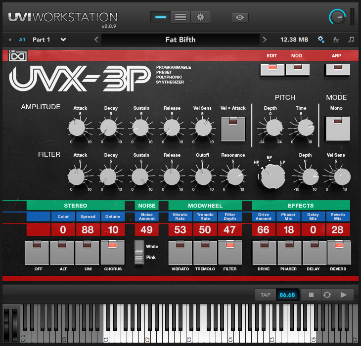 MATRIXSYNTH: UVI Launches UVX-3P Virtual Roland JX-3P