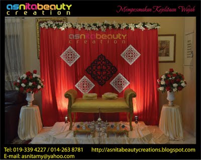 Pelamin Tema Warna Merah, Putih & Hitam untuk Persandingan Asri ...
