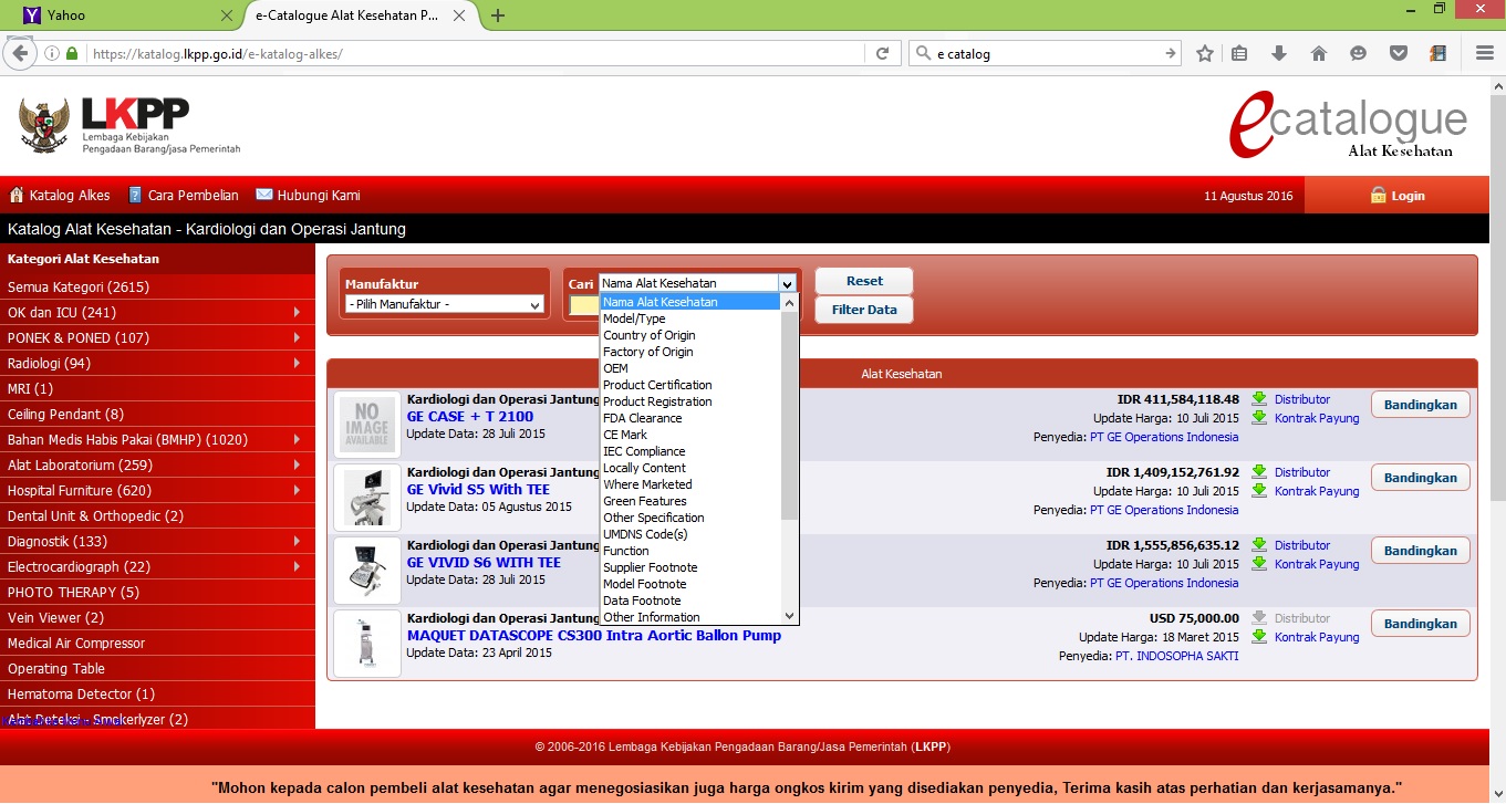 Pengadaan Alat Kesehatan melalui E-Catalog LKPP dan Permasalahannya ...