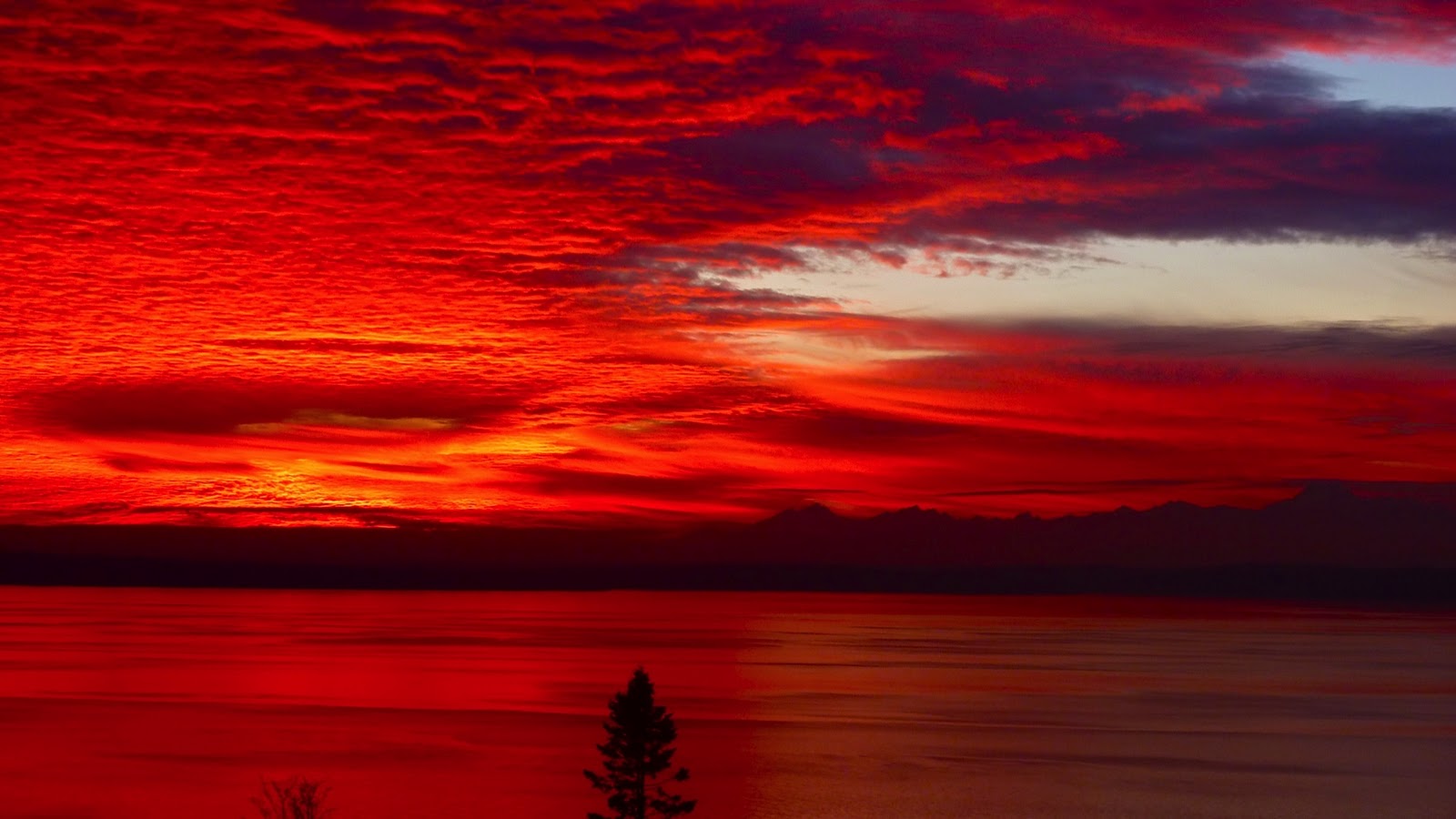 Shoreline Area News: Photo: Volcano-red sky