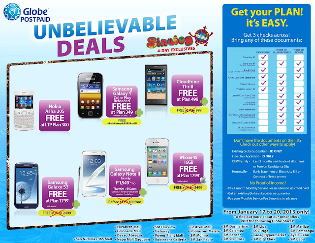 TechOverdose: Globe Postpaid Promos - January 2013