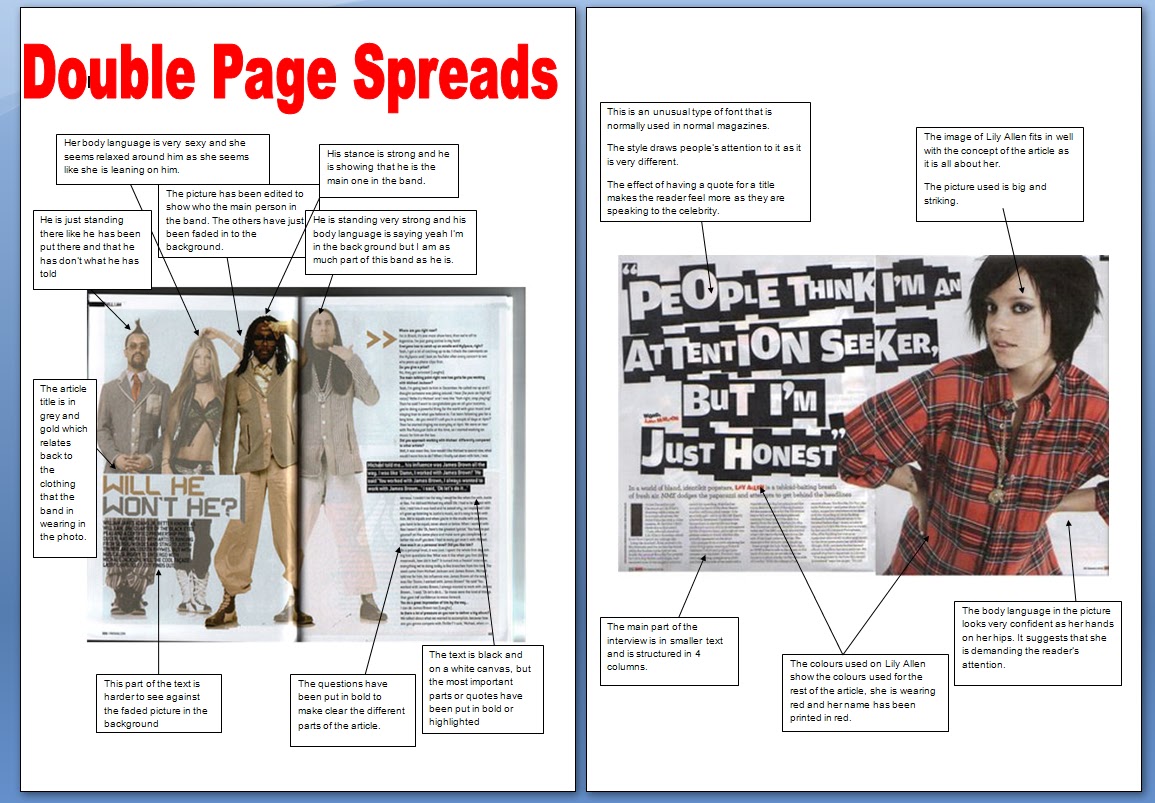 AS Media Foundation Production: Analysing Doublepage Spreads