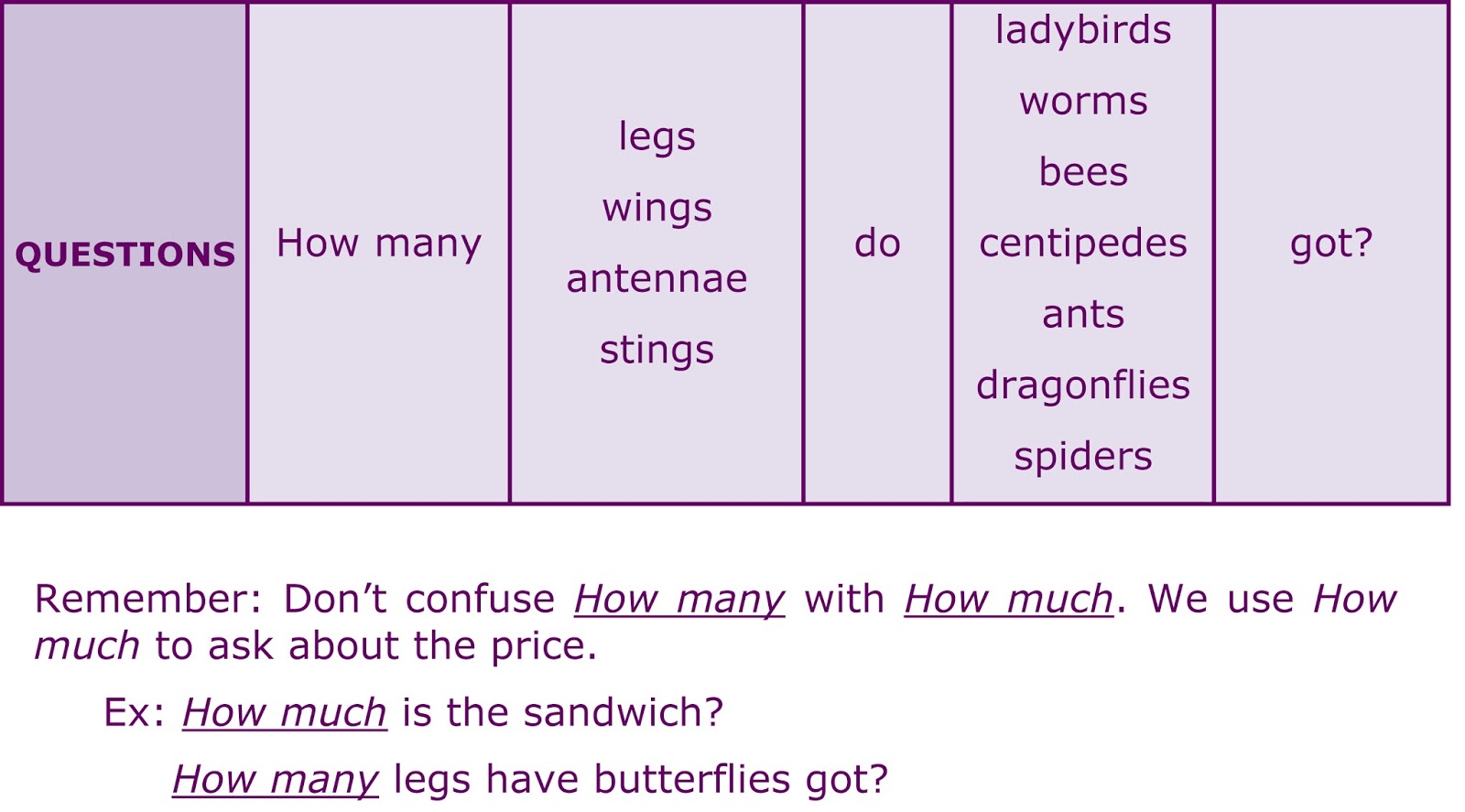 MY TEACHER'S BLOG: HOW MANY... HAVE... GOT?