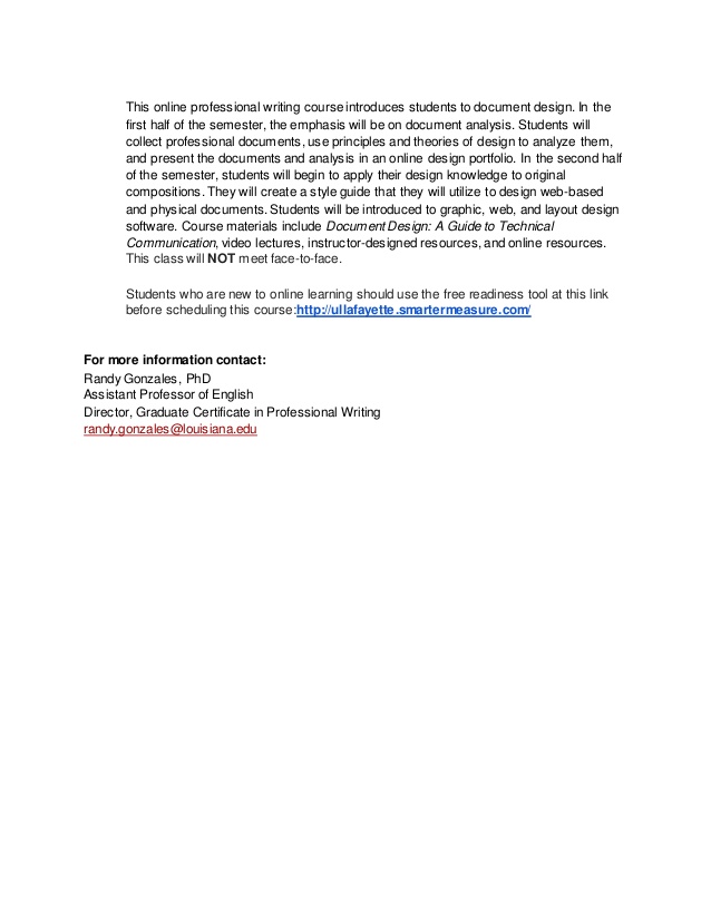 Master Of Professional Writing Program - Professional Writing Courses ...