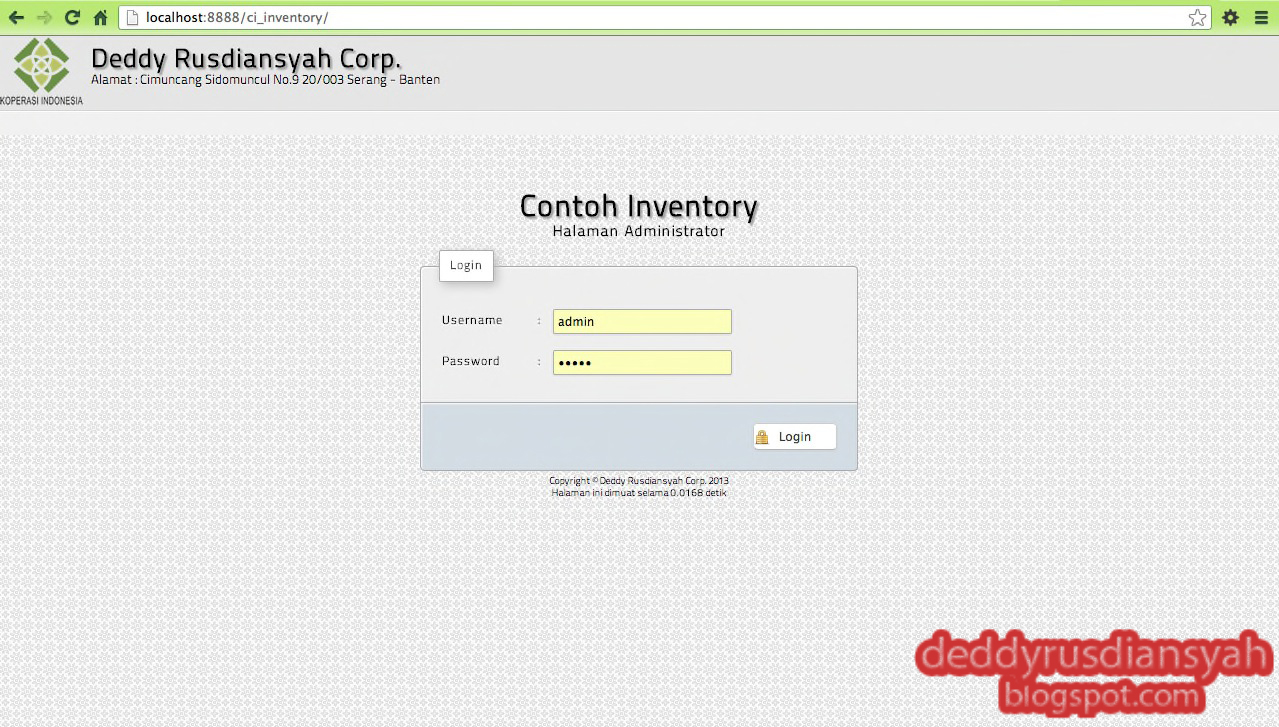 Sistem Inventory berbasis web menggunakan codeigniter dan easyui