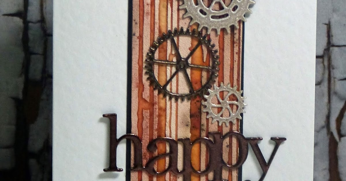 Cathy's Card Spot: Metallic stripes and gears.