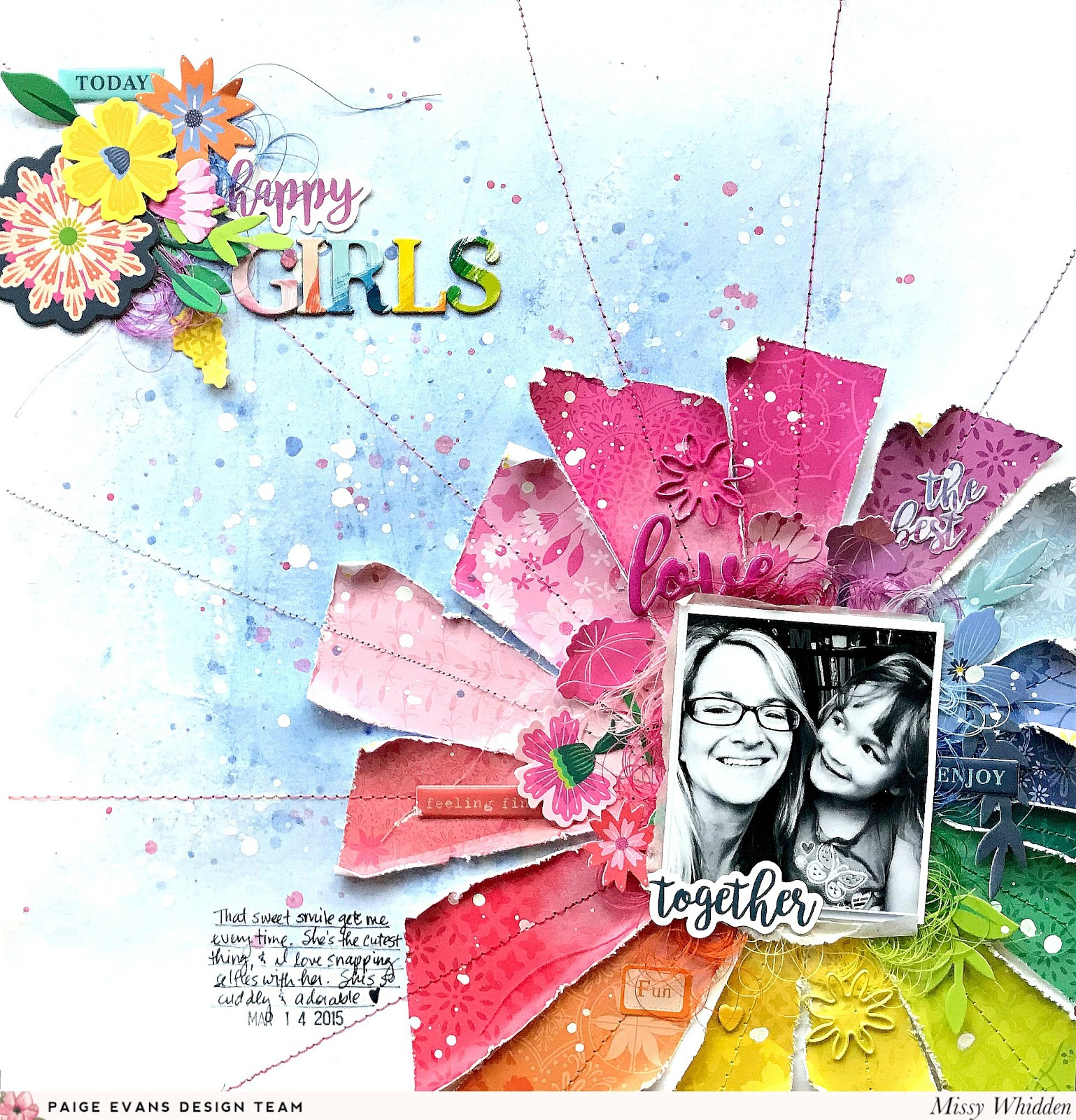 Happy Girls Layout by Missy Whidden | Paige Taylor Evans