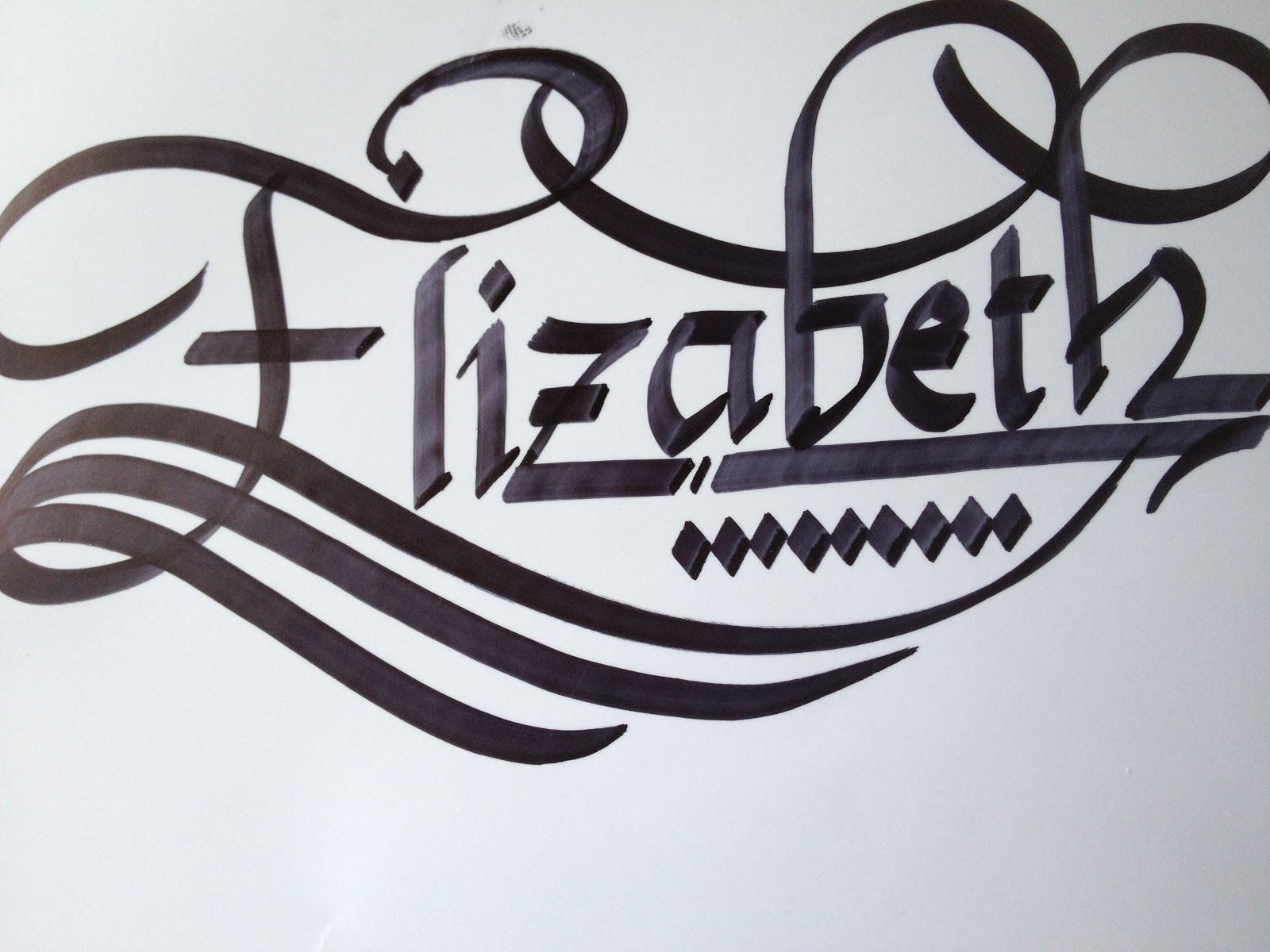 Calligraphy Art: Girl names in calligraphy 4 Angelina Elizabeth Nicole ...