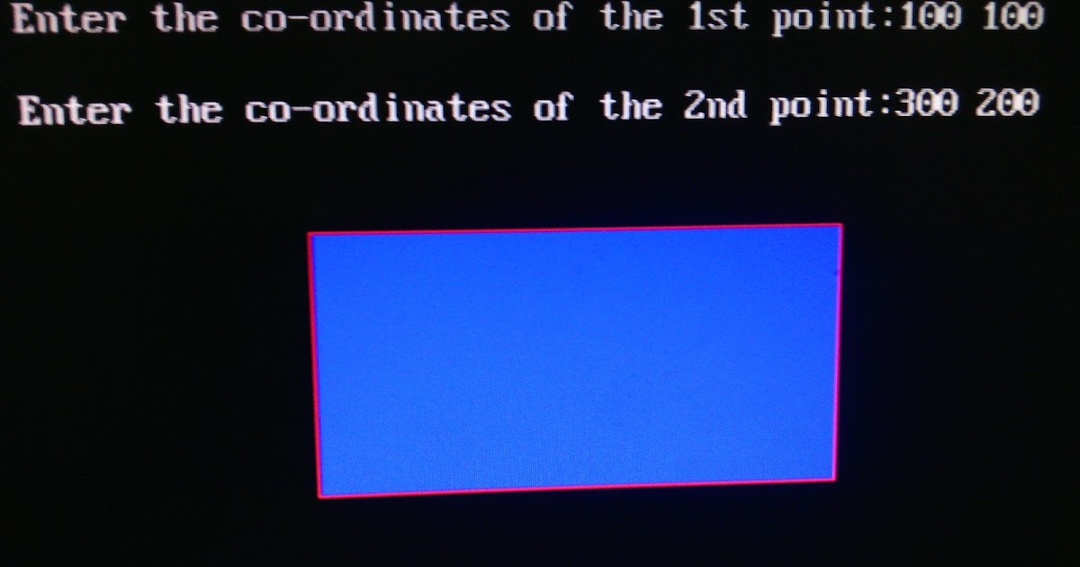 Coding Bca C Program For Drawing A Rectangle And Color It Using Standard Library Function