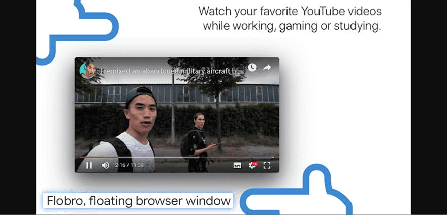 Flobro 用懸浮瀏覽器視窗開啟網頁，看影片、查資料都能維持置頂顯示(Chrome)