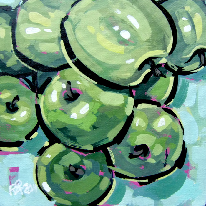 Art by Roger: Green apple on top